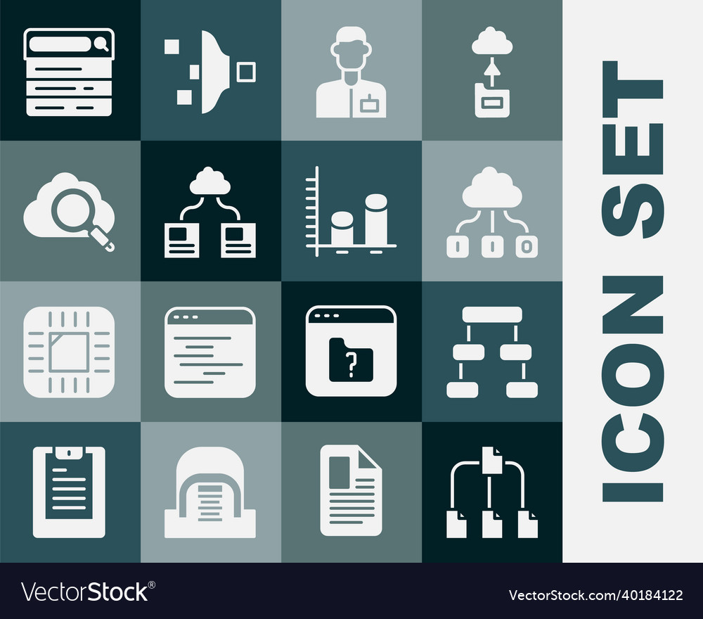 Set folder tree hierarchy organogram chart cloud Vector Image Set folder tree hierarchy organogram chart cloud Vector Image