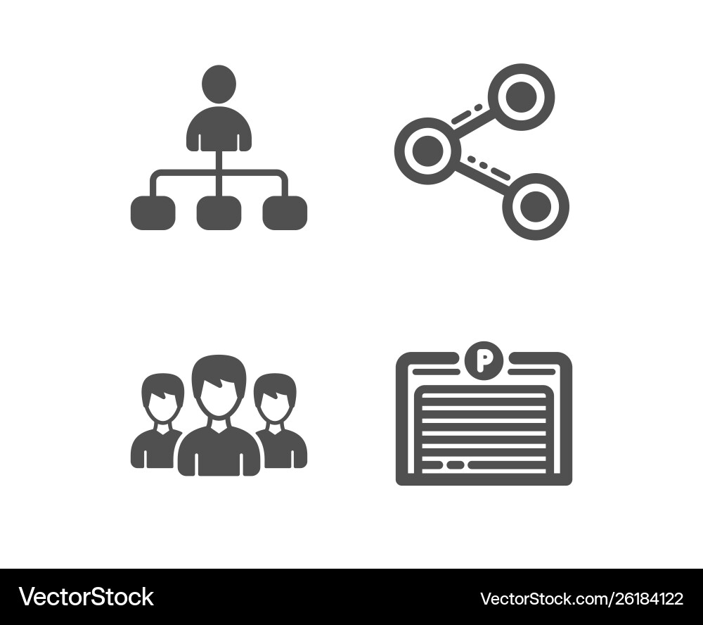 Share group and management icons parking garage Vector Image
