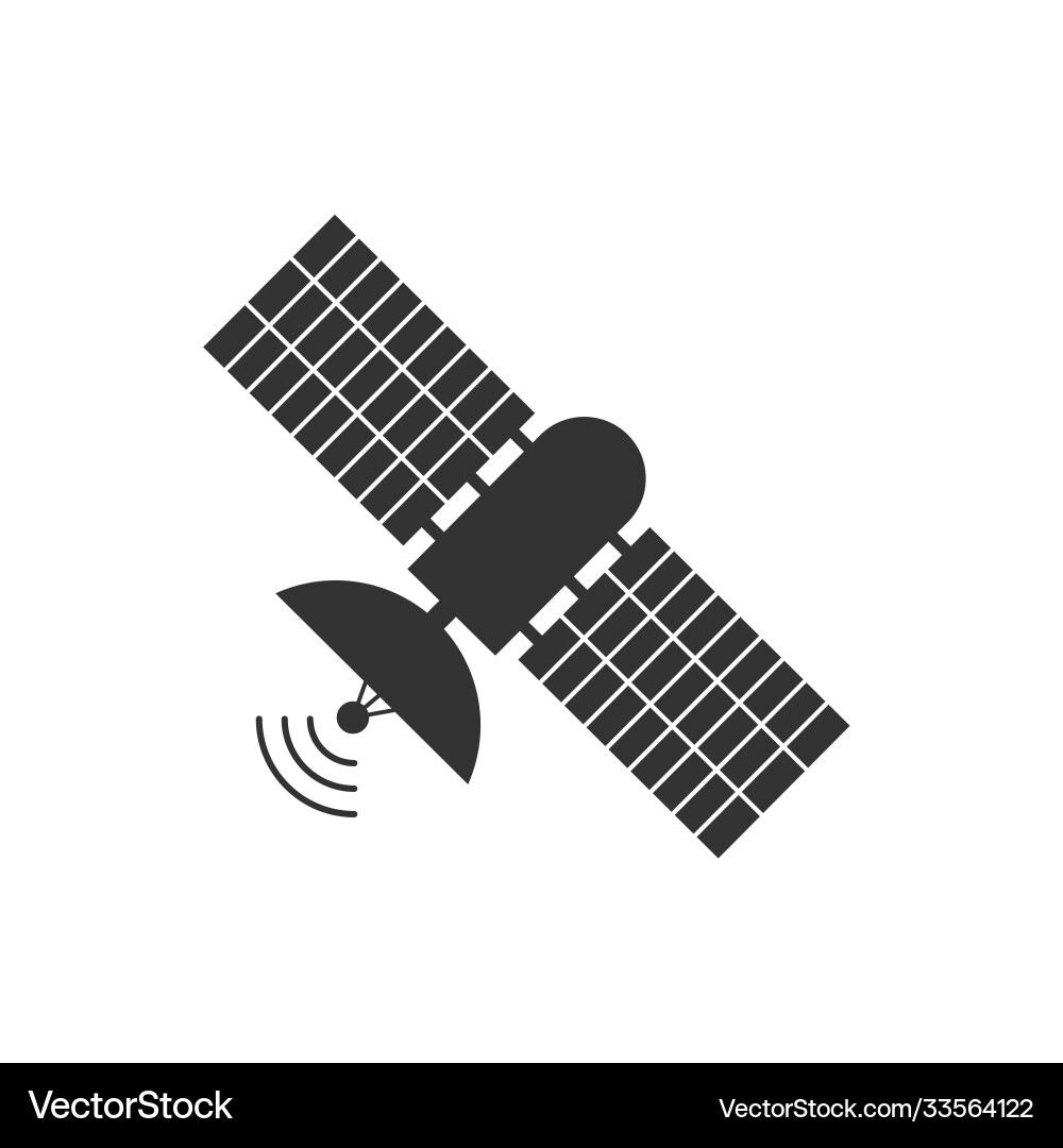 Simple satellite icon with antenna and solar Vector Image