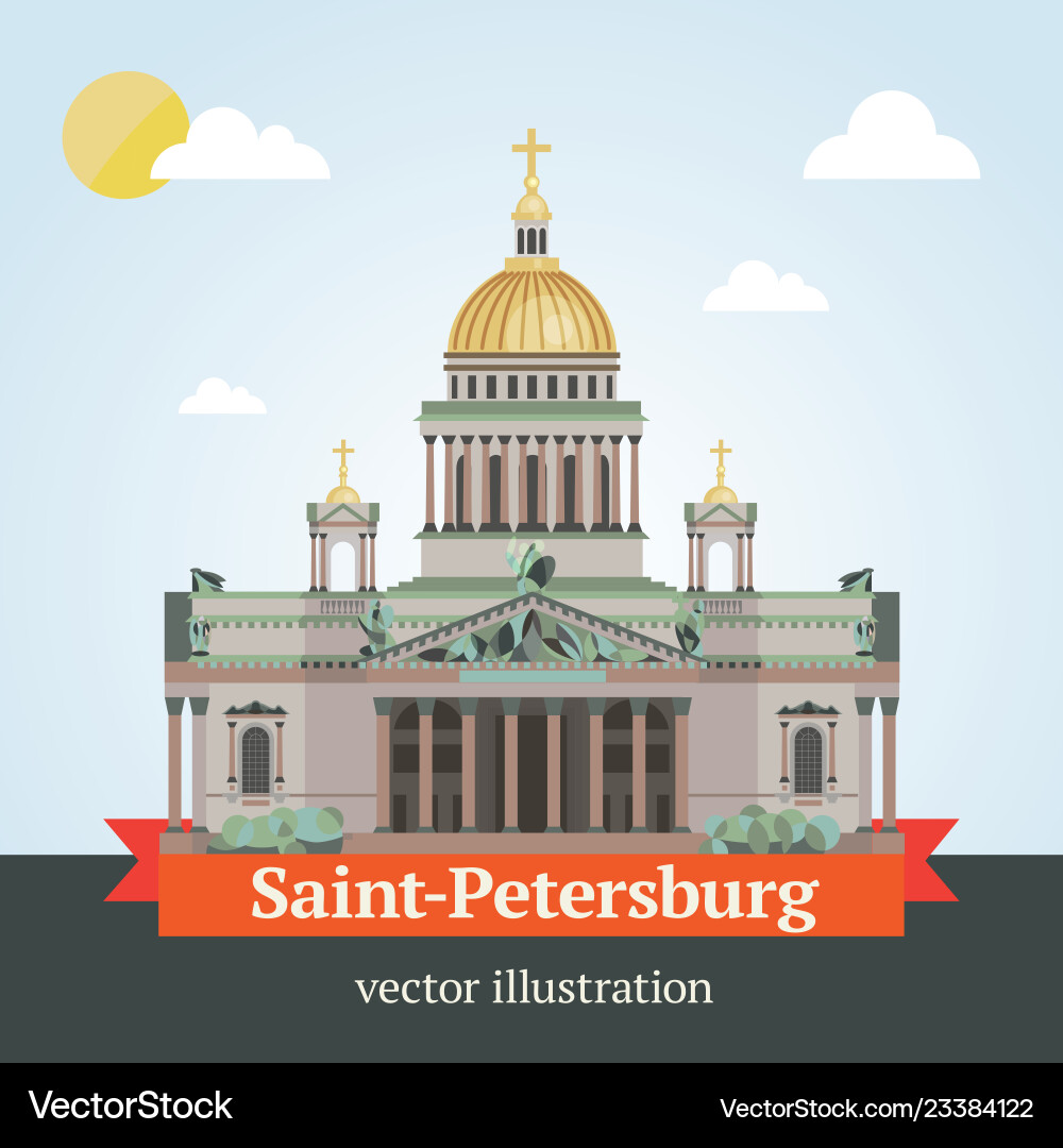 St petersburg isaacs cathedral Royalty Free Vector Image