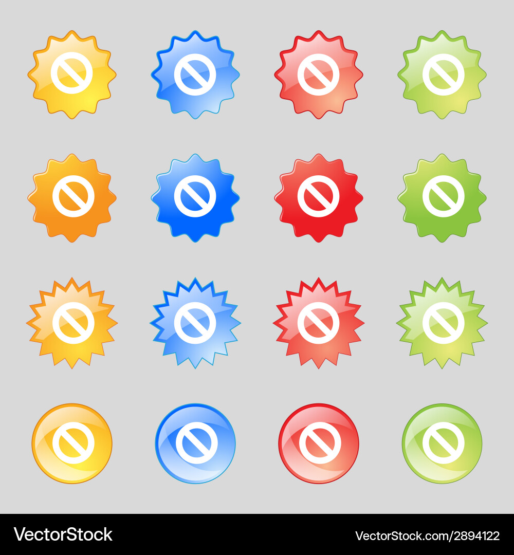 Stop sign icon prohibition symbol no set Vector Image