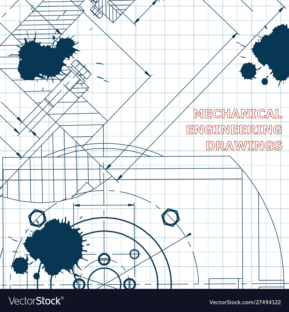 Technical draft ink blots Royalty Free Vector Image