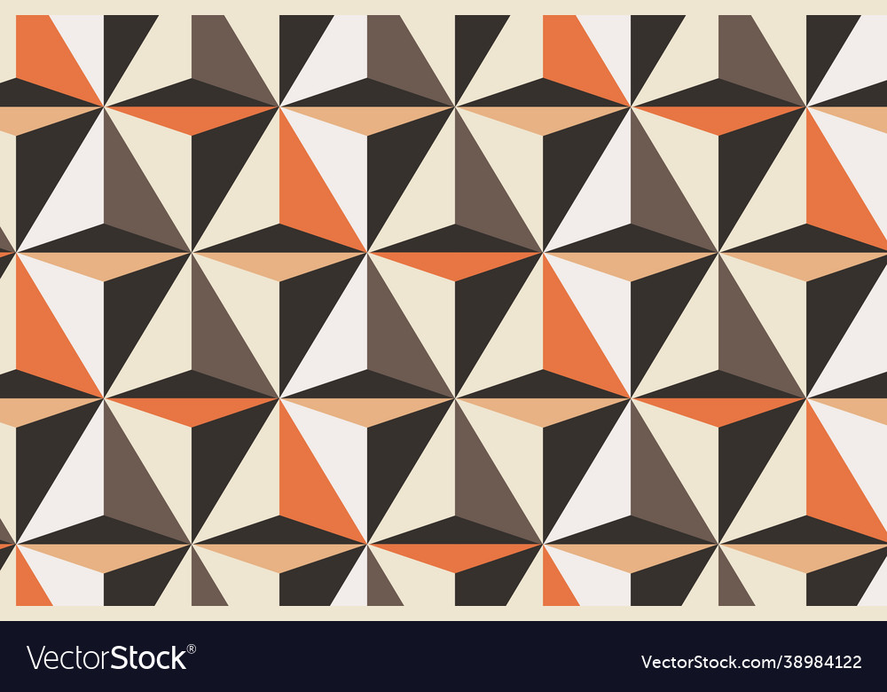 Triangle 3d geometric pattern orange background Vector Image