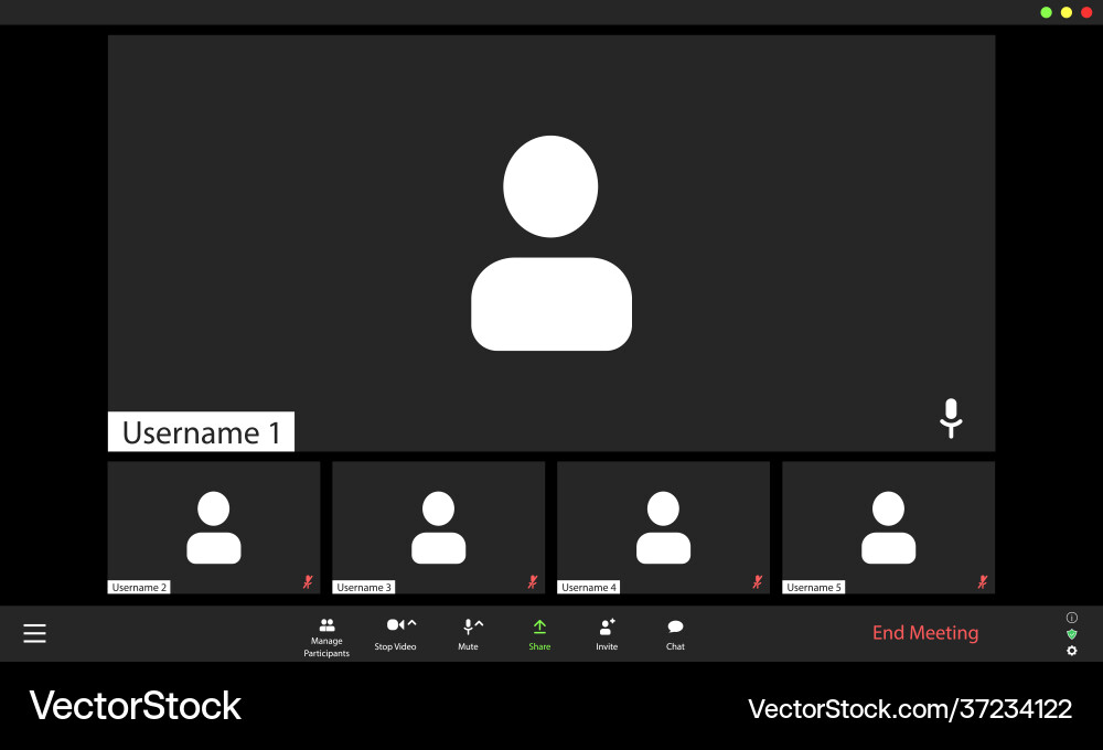 Video conference user interface conference Vector Image