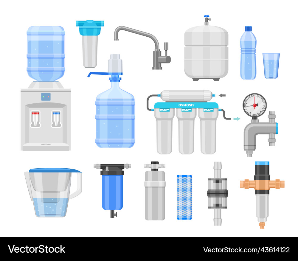 Water purifier cleaning filtration Royalty Free Vector Image
