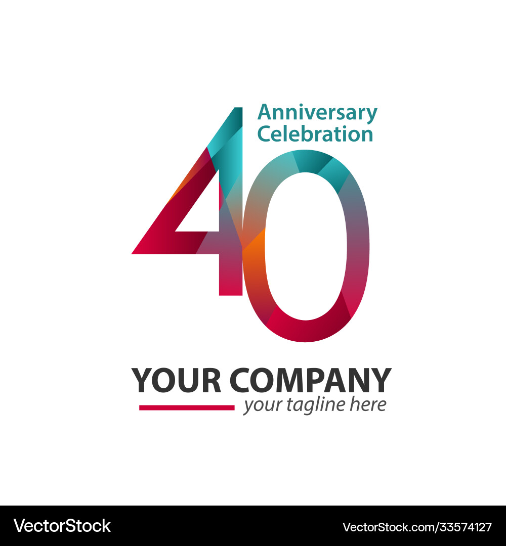 40 year anniversary celebration company template Vector Image