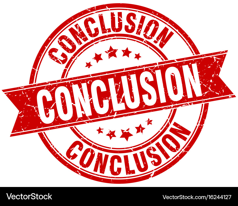 Conclusion round grunge ribbon stamp Royalty Free Vector