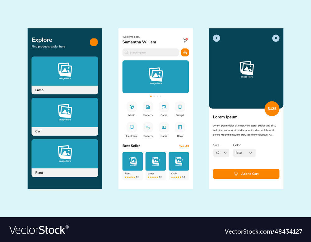 E-commerce user interface design template Vector Image E-commerce user interface design template Vector Image