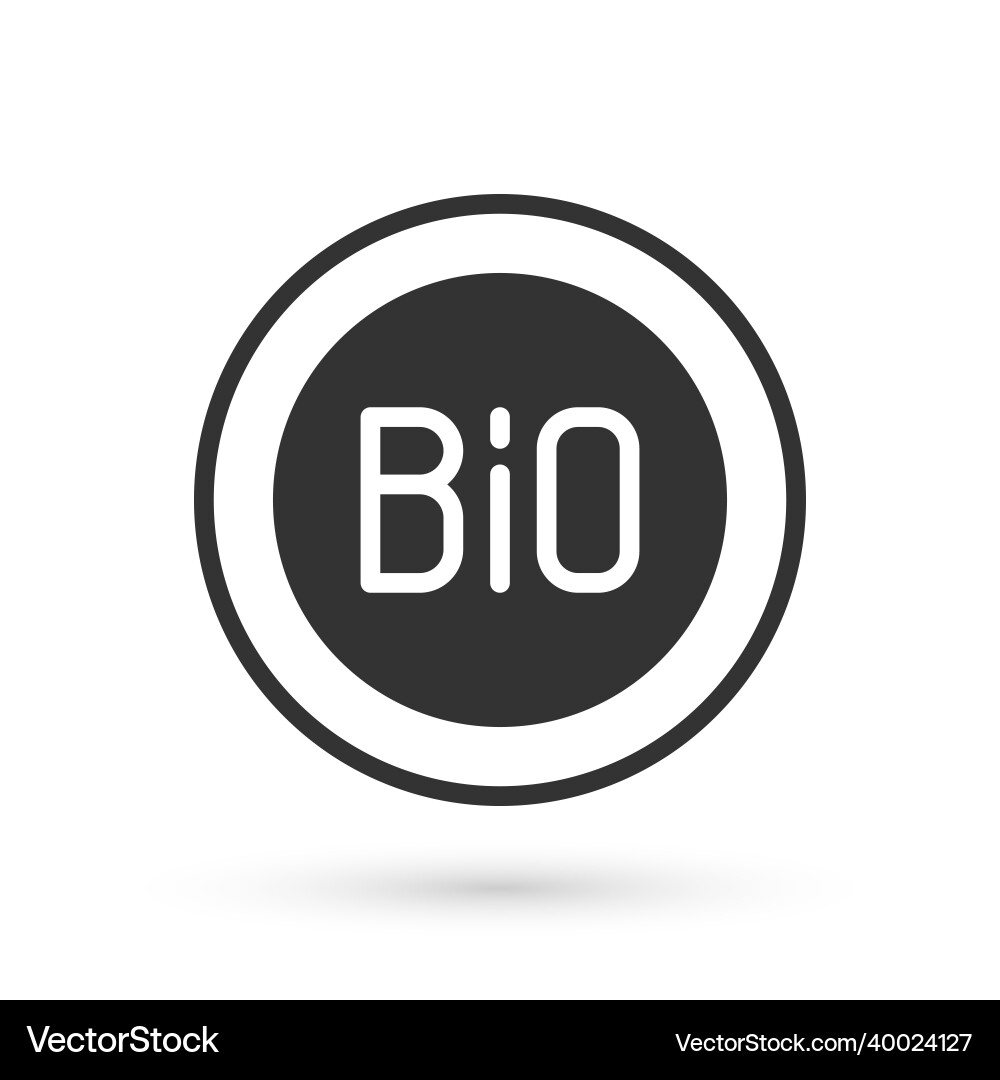 Grey banner label tag logo for bio green Vector Image