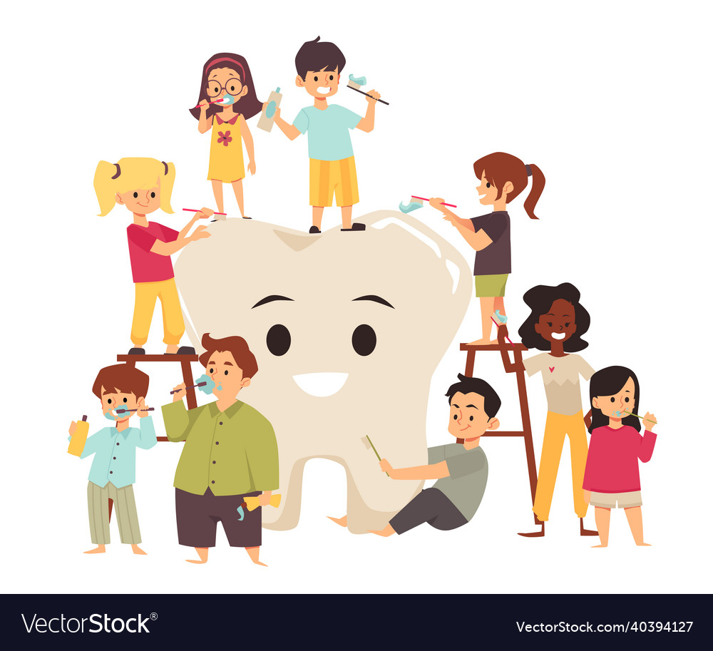 Kids dentistry and oral hygiene banner flat Vector Image
