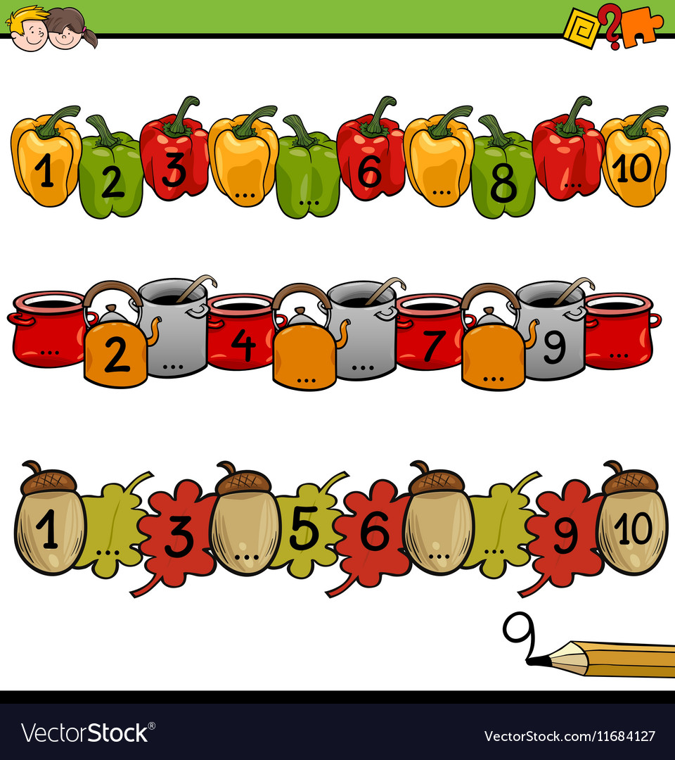 Mathematical counting activity Royalty Free Vector Image