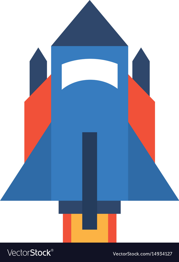 Rocket flying isolated icon Royalty Free Vector Image