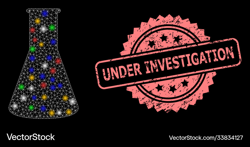Scratched under investigation stamp seal Vector Image
