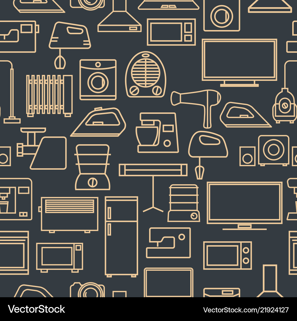 Seamless pattern from a set of household Vector Image