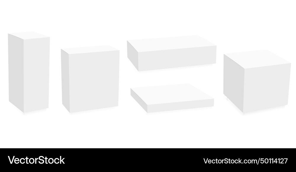 Set of white box mockup package mock up Royalty Free Vector