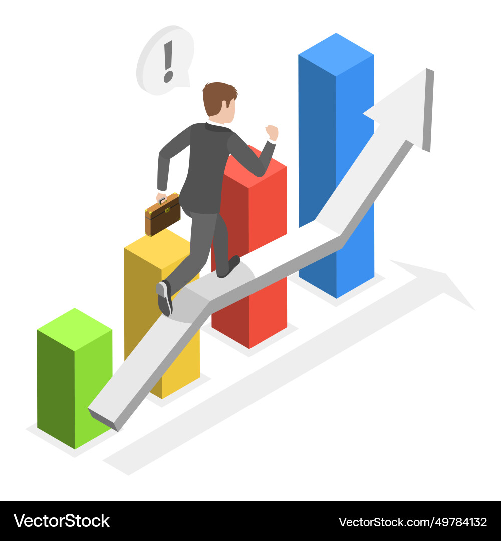 3d isometric flat of business Royalty Free Vector Image