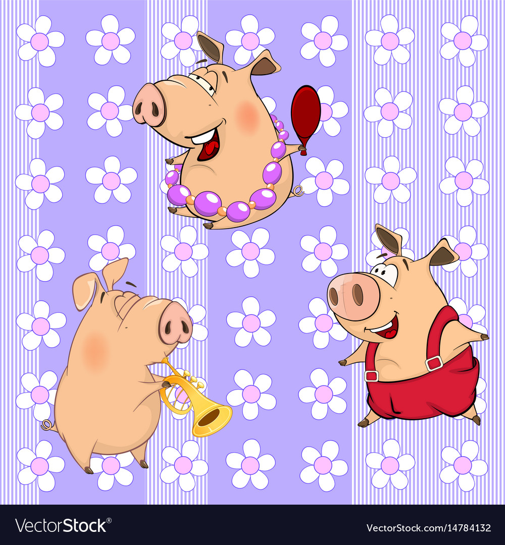 Background with pigs seamless pattern Royalty Free Vector
