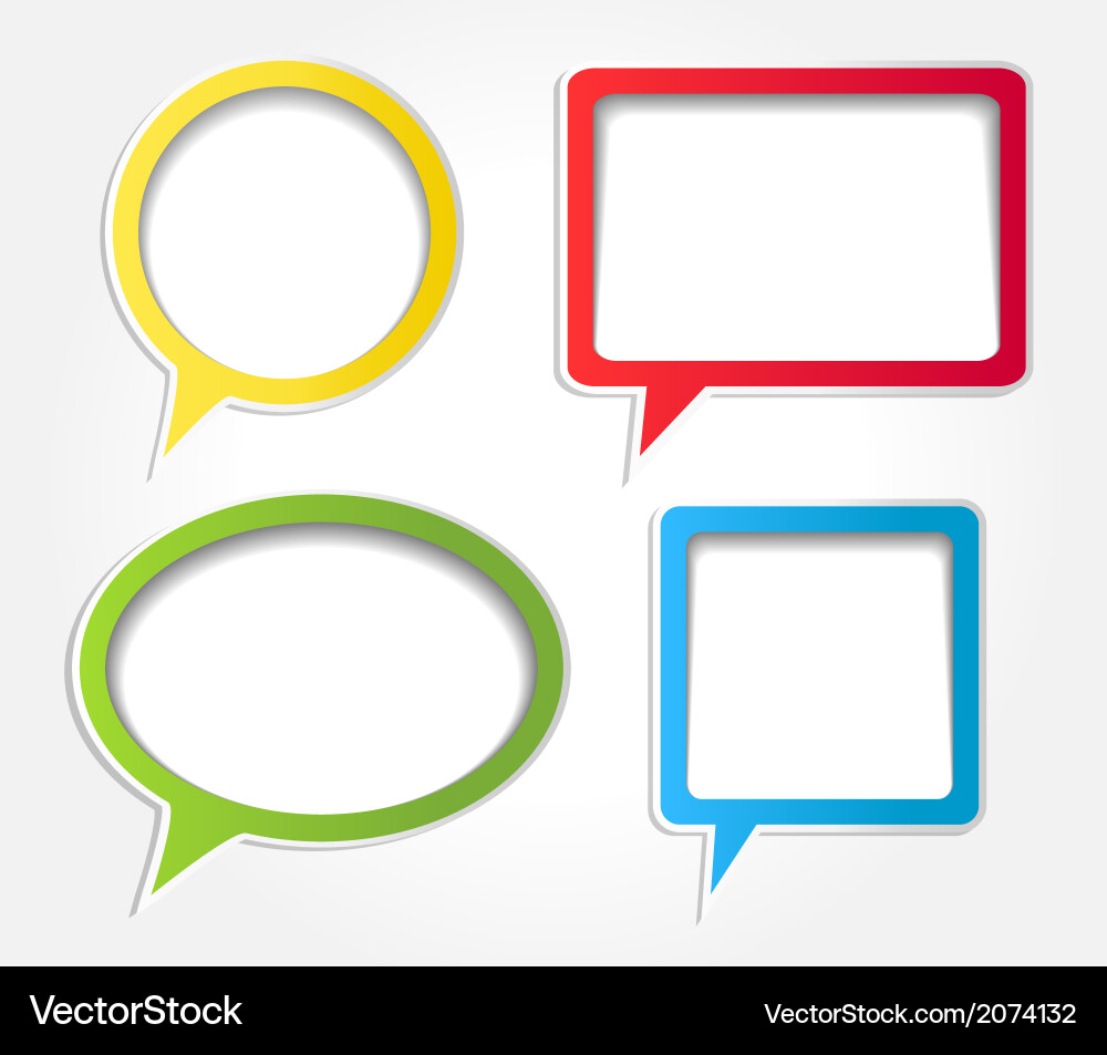 Colorful speech bubbles set Royalty Free Vector Image