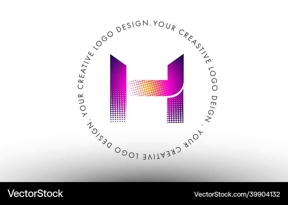 Dots letter h logo h letter design with Royalty Free Vector