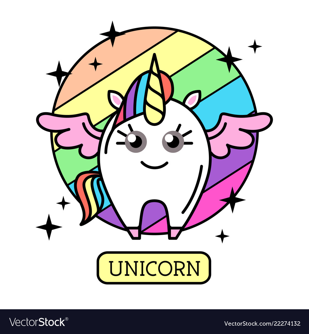 Fantasy animal horse unicorn Royalty Free Vector Image