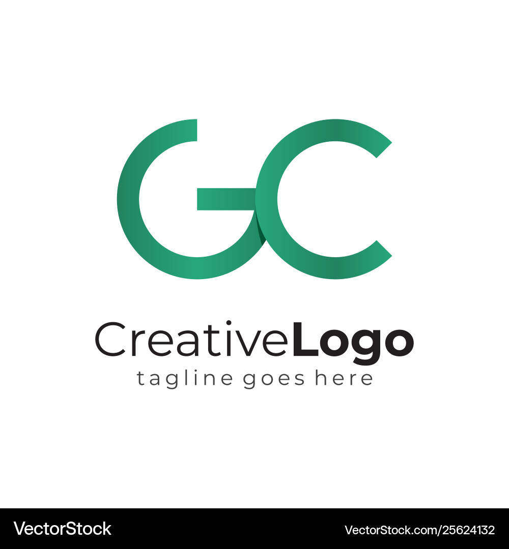 Green circular initial letter g and c business Vector Image