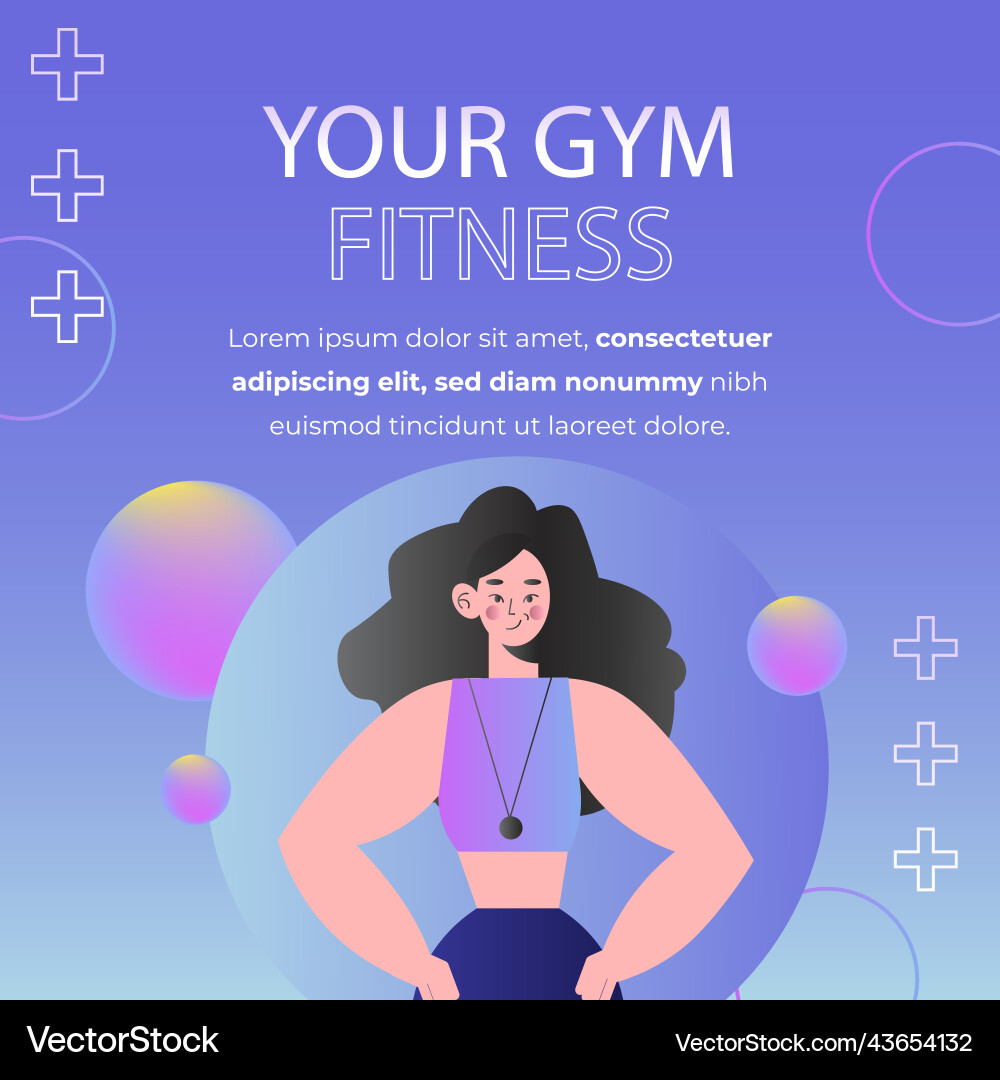 Gym post fitness train template design Royalty Free Vector