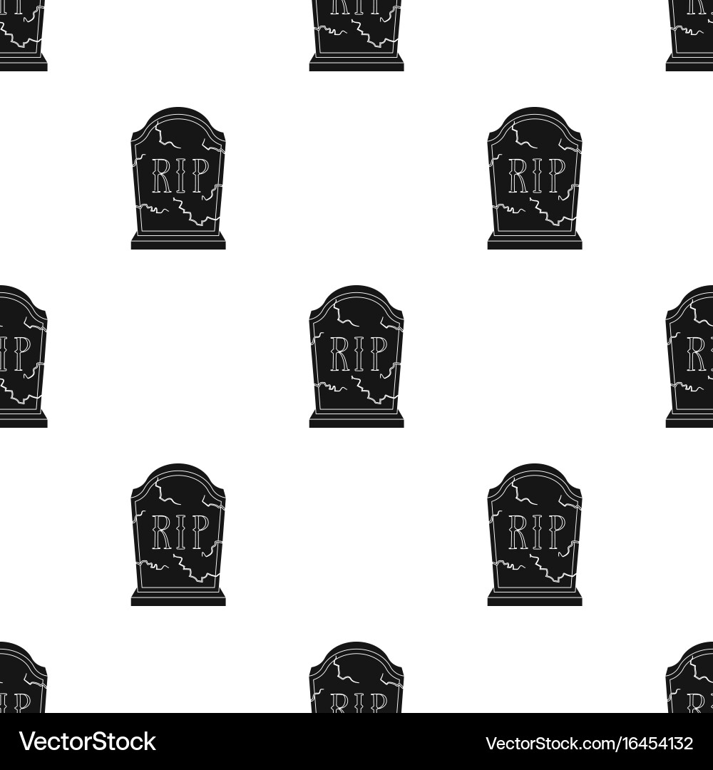 Headstone icon in black style isolated on white Vector Image