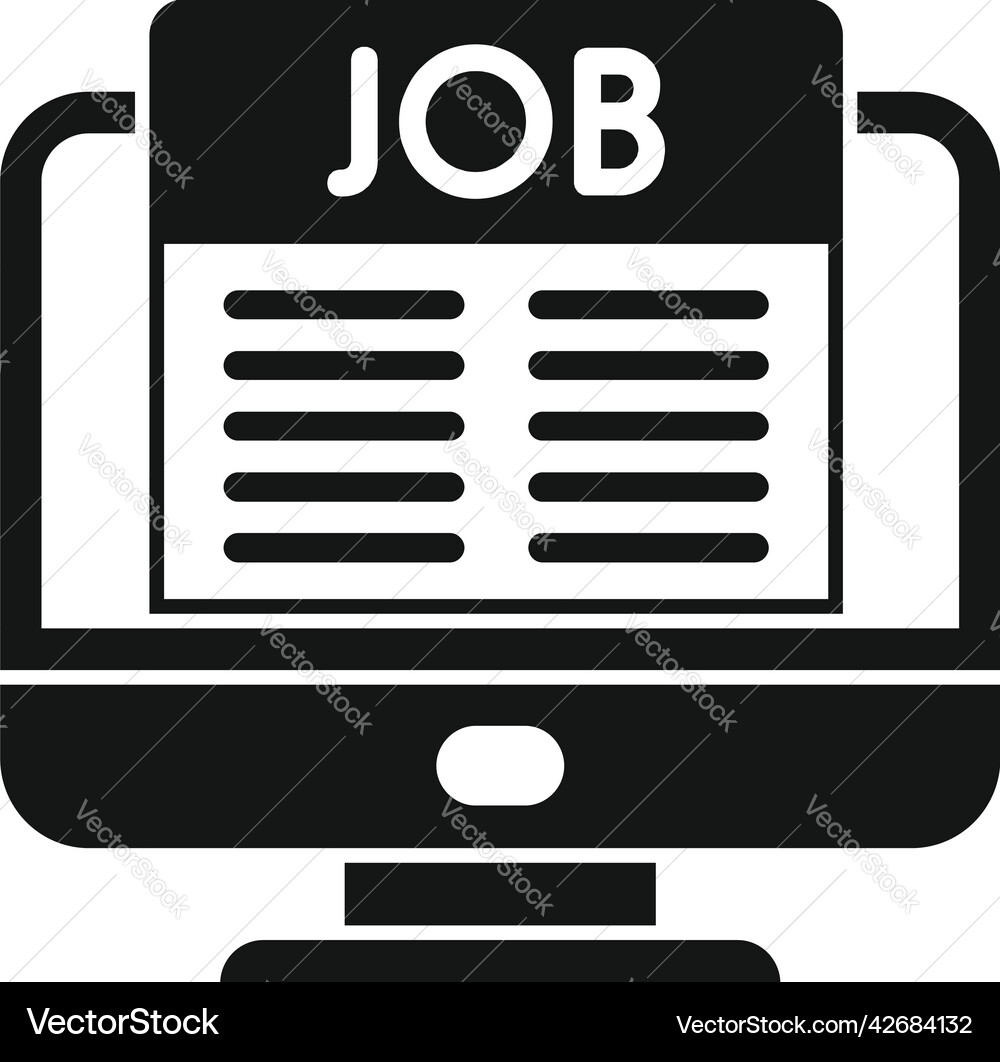 Job hire icon simple online search Royalty Free Vector Image