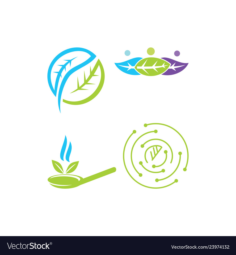 Leaf logo design template set Royalty Free Vector Image