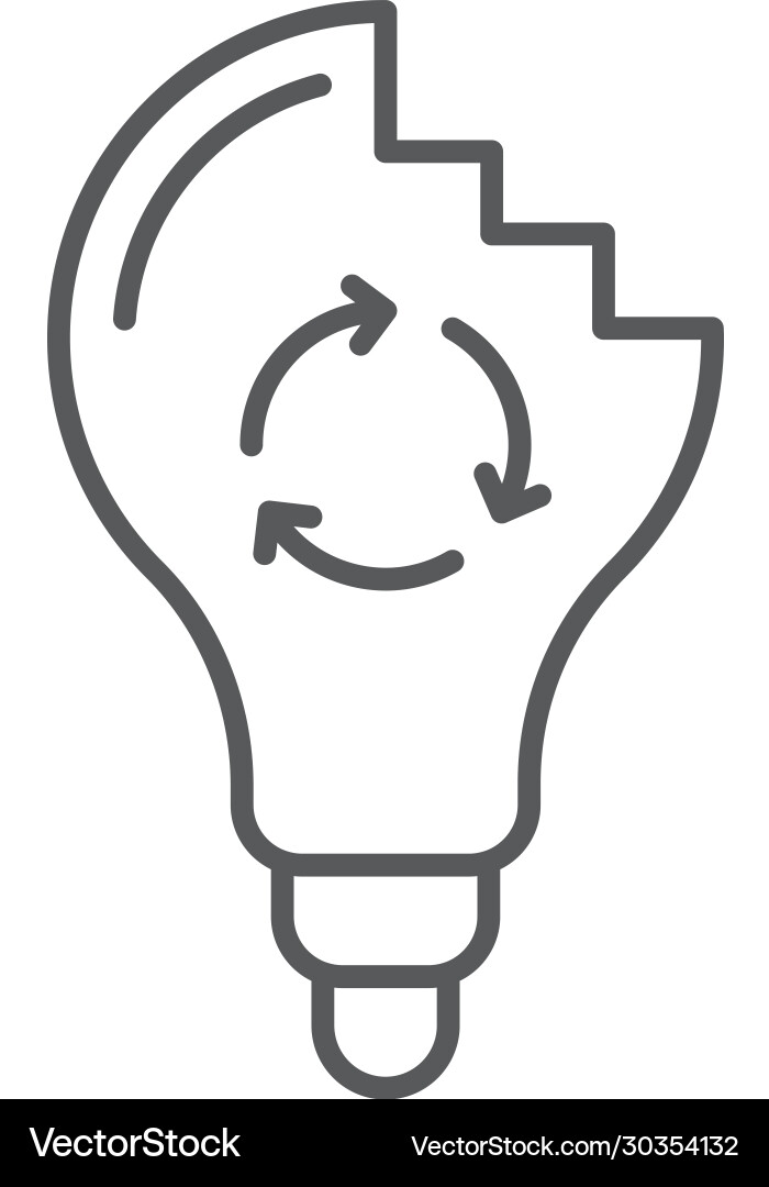 Light bulb recycling icon symbol isolated Vector Image