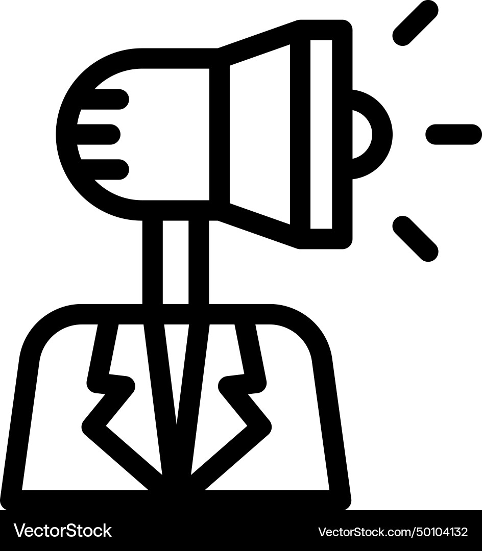 Marketer marketing icon with black outline style Vector Image