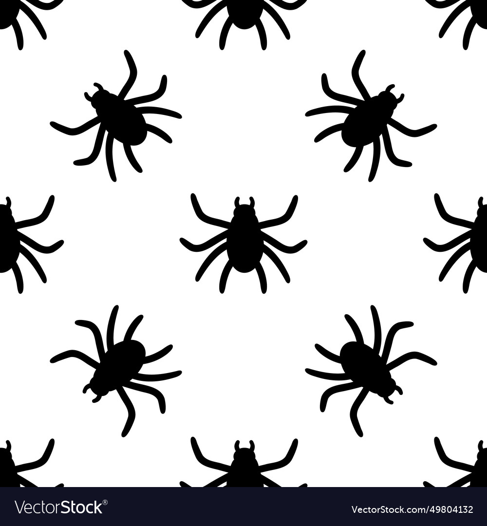 Seamless monochrome pattern with spiders Vector Image