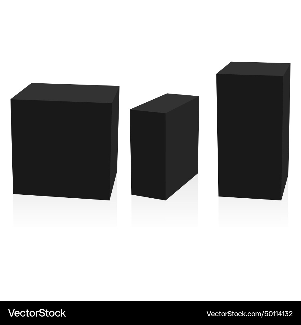 Set of black box mockup package mock up Royalty Free Vector
