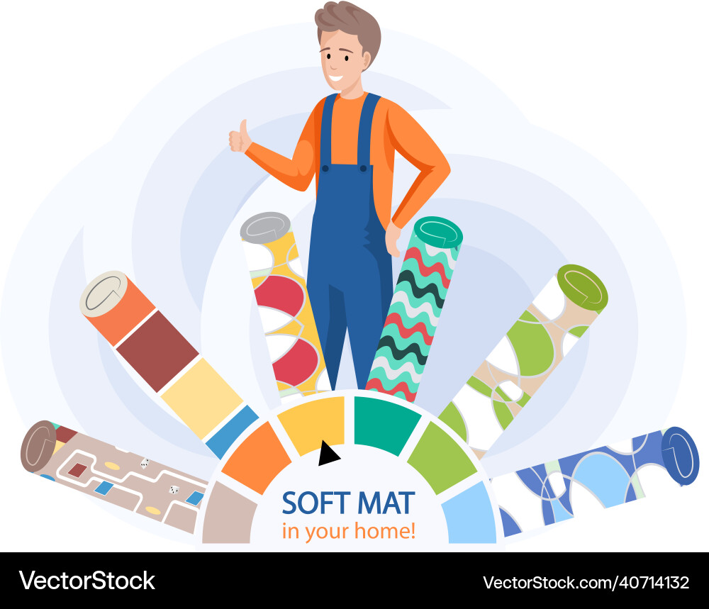 Soft mat in your home concept textile rolls rugs Vector Image