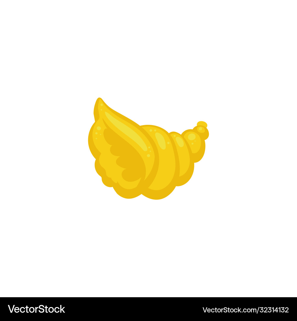 Yellow sea shell from ocean isolated on white Vector Image