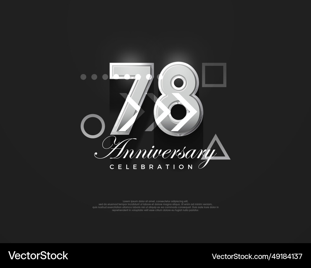 78th anniversary number modern elegant and simple Vector Image