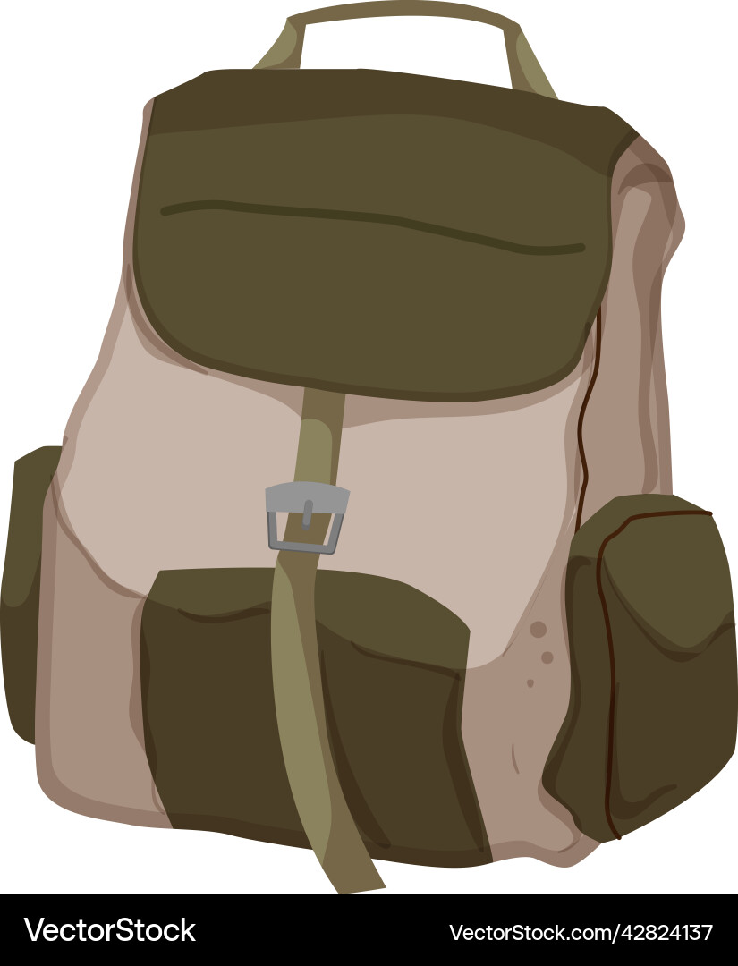 Rucksack Tasche Camp Cartoon Lizenzfreies Vektorbild