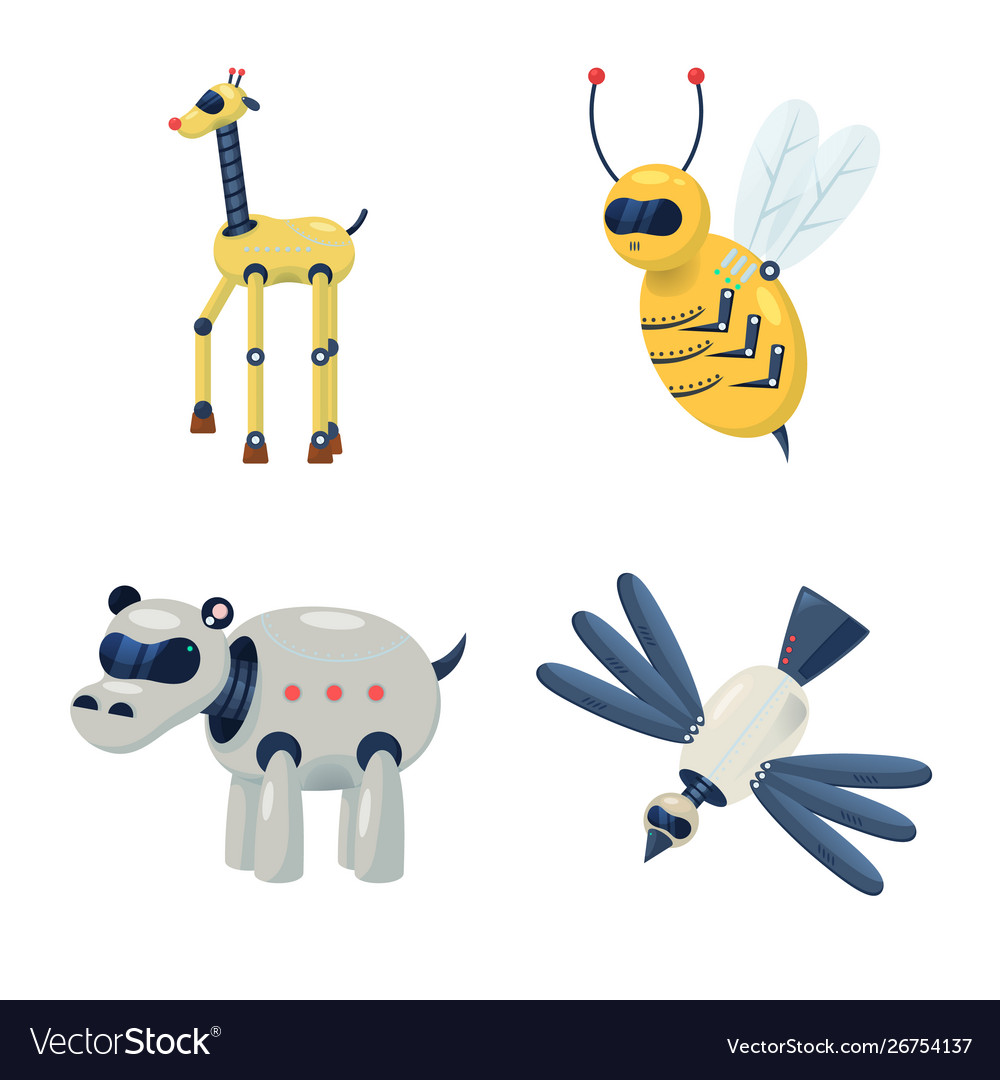 Design robot and cybernetic sign set Royalty Free Vector