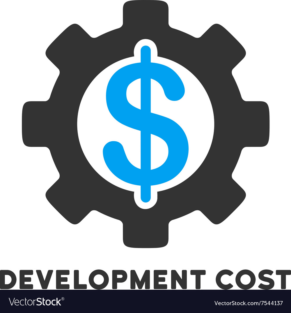 Development cost flat icon with caption Royalty Free Vector