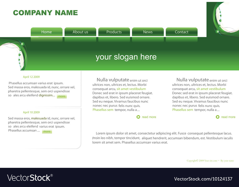 Editable website template Royalty Free Vector Image