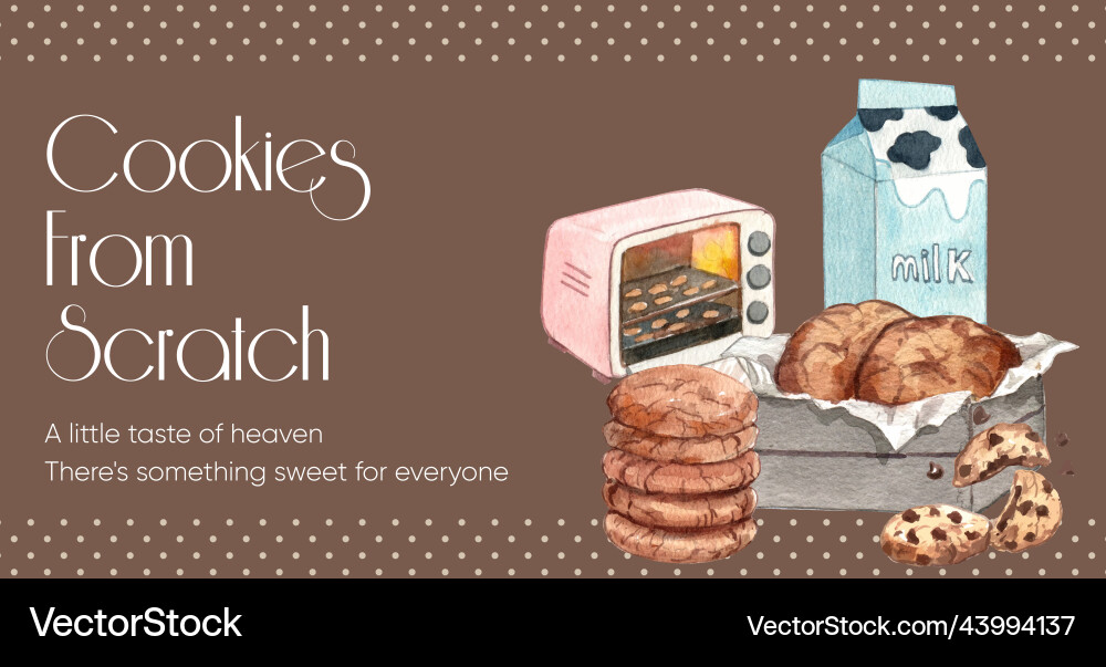 Facebook ads template with homemade cookie Vector Image