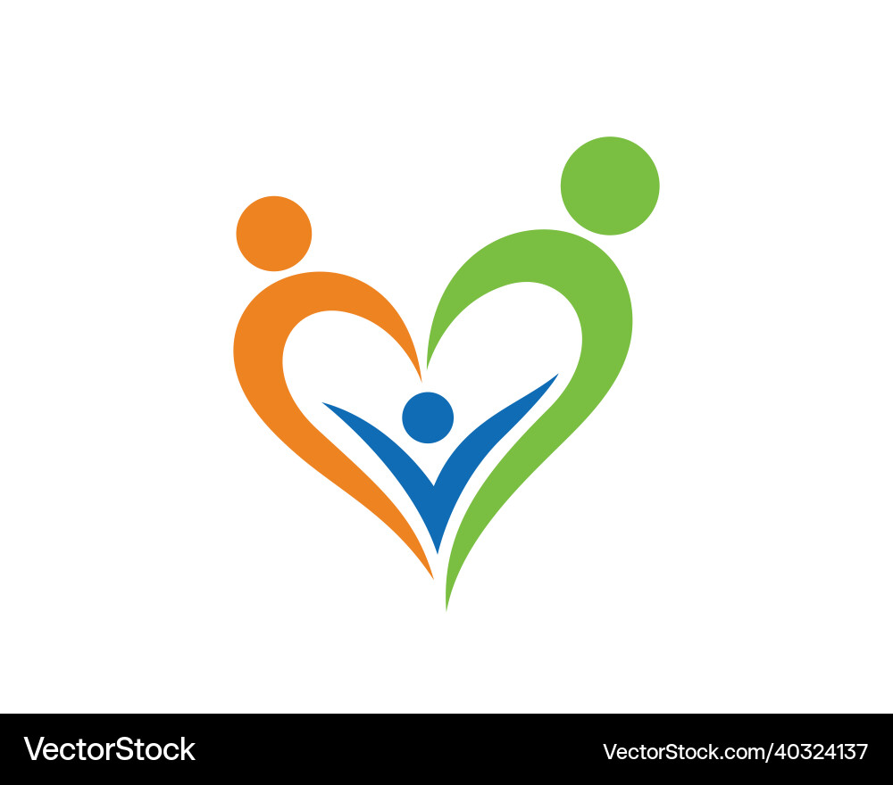 Family logo template design emblem Royalty Free Vector Image