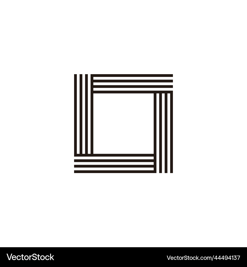 Figure or frame lines connect geometric symbol Vector Image