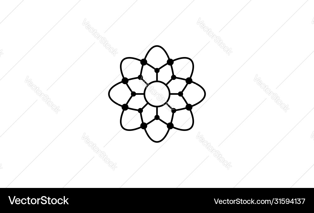 Floral flower abstract technology logo design Vector Image