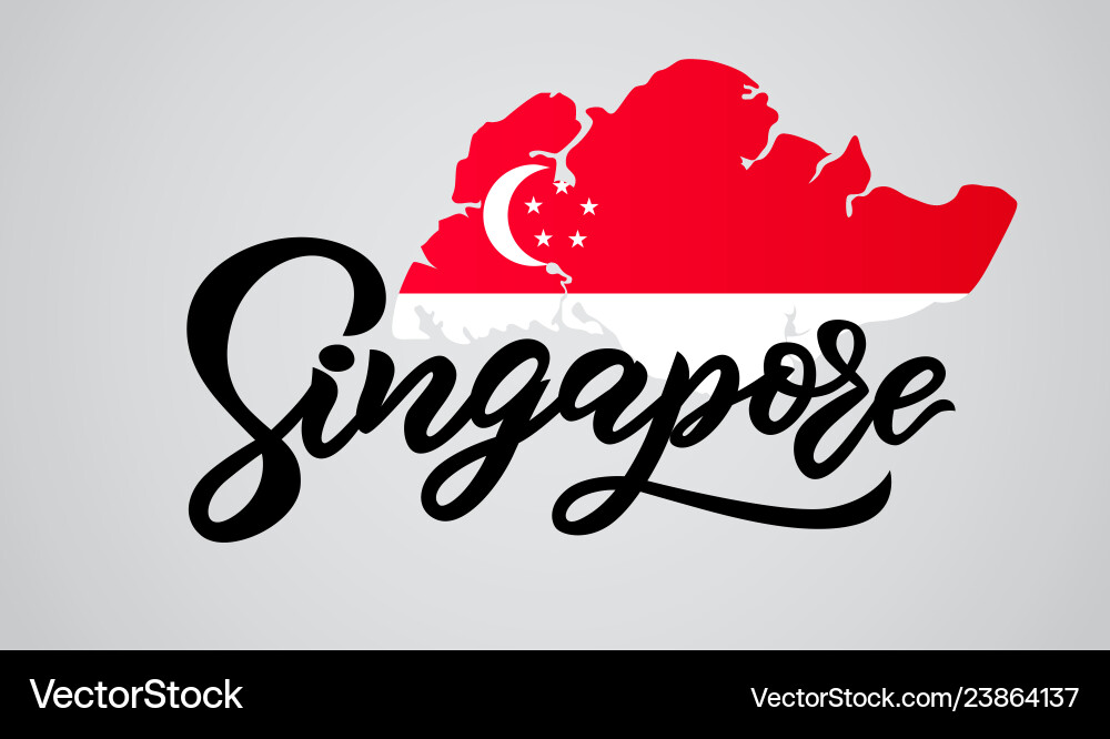 Hand lettering modern calligraphy singapore text Vector Image