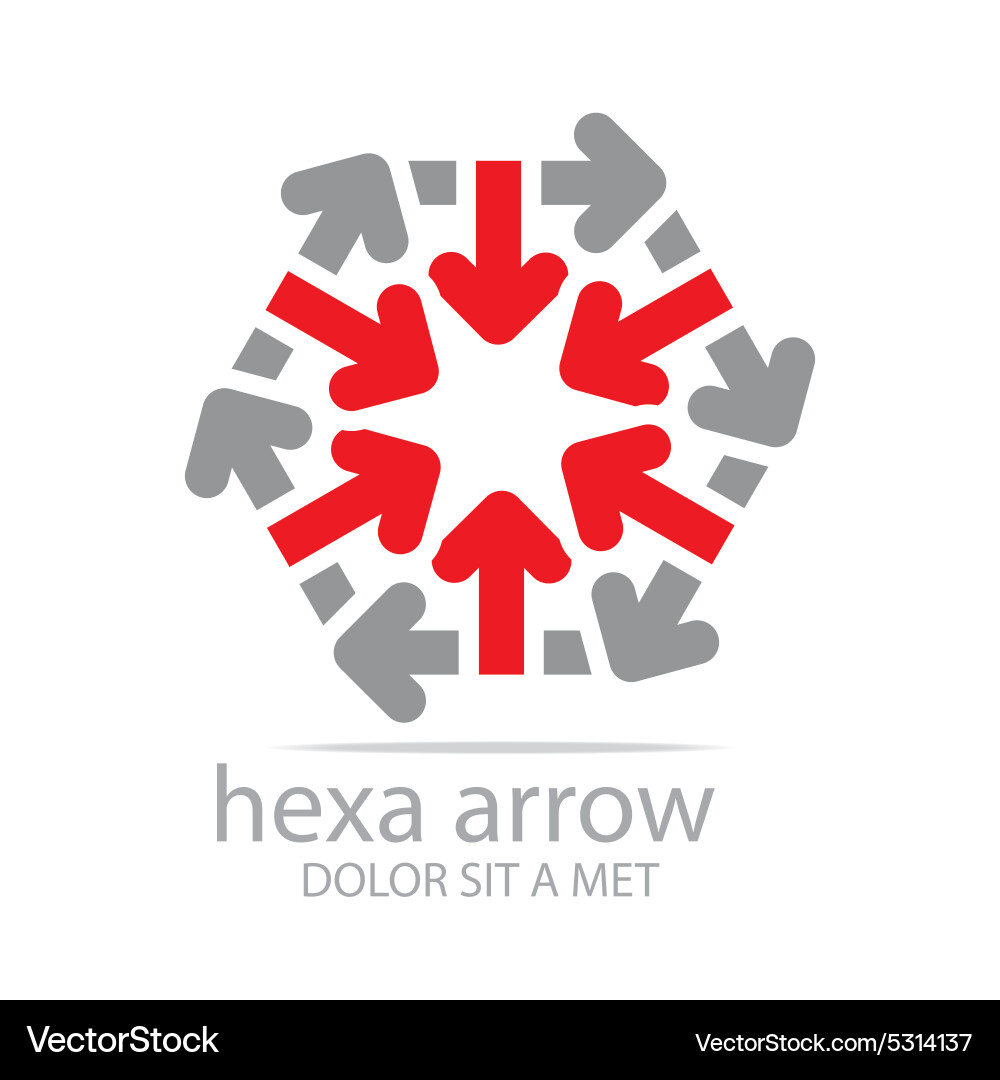 Hexa arrow design icon symbol star Royalty Free Vector Image