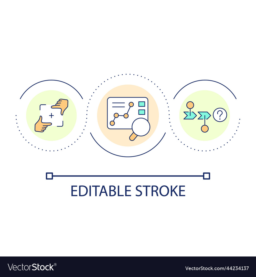 Identify research object loop concept icon Vector Image