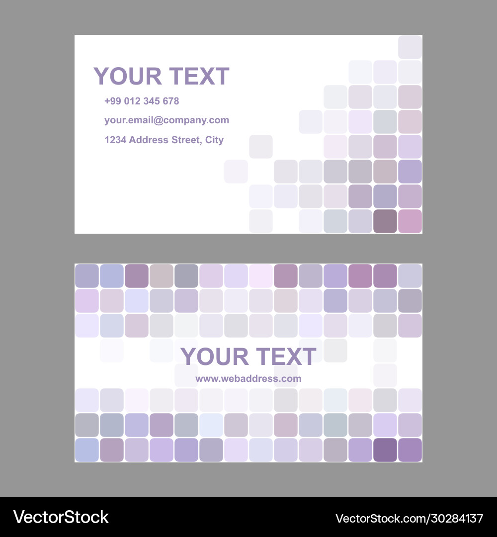 Light purple business card template design Vector Image