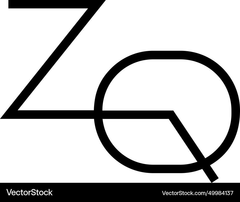 Minimal letters zq logo design Royalty Free Vector Image