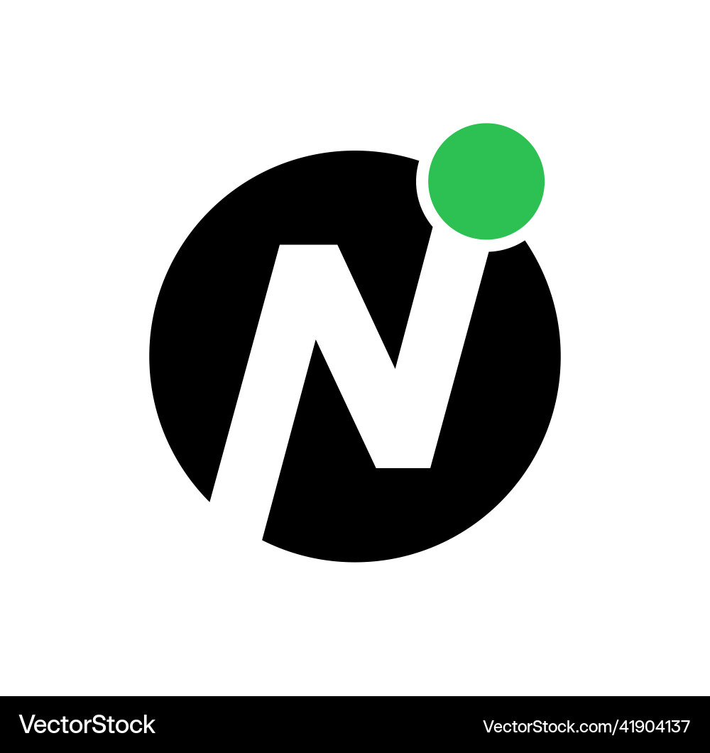 Ni brand name initial letters monogram symbol Vector Image